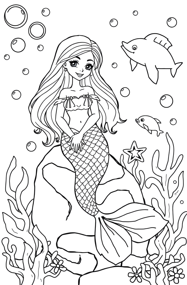 Mermaid coloring pages - My free coloring world