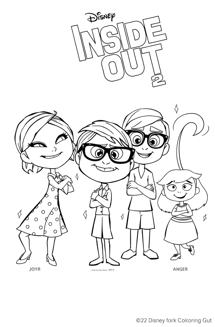 18 Inside out 2 coloring pages - My free coloring world